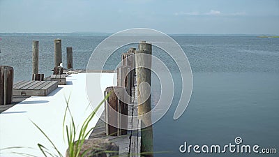 Dock at Ho Hum Beach on Fire Island Stock Video - Video of barrier ...
