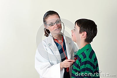 Doctor Assessing Patient By Stethoscope Stock Image | CartoonDealer.com ...