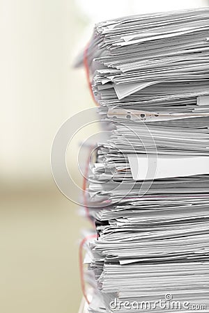 Document Pile On Office Desk, Stack Of Business Paper On The Tab ...