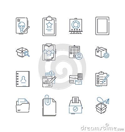 Document Routing Line Icons Collection. Routing, Workflow, Automation ...