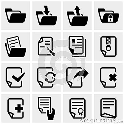 Document Vector Icons Set On Gray. Royalty Free Stock Photography ...