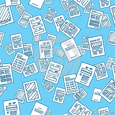 Documents Falling As A Seamless Texture Vector Illustration ...