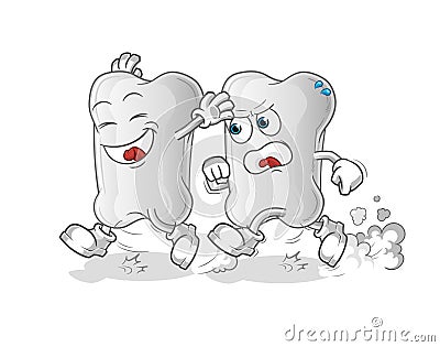 Dog Bone Play Chase Cartoon. Cartoon Mascot Vector | CartoonDealer.com ...