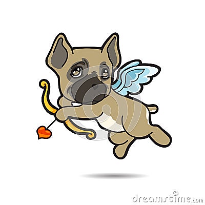 Dog Cupid Vector Cartoon Illustration | CartoonDealer.com #82930745
