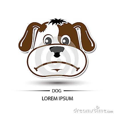 Dog Face Frown Logo And White Background Royalty-Free Cartoon ...