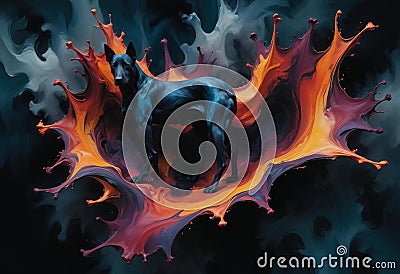 Dog-Inspired Abstract Expressionism Royalty-Free Stock Image ...