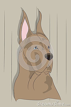 Dog Portrait Profile, Look Down Stock Vector - Illustration of sight ...