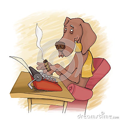 Dog Typing Stock Illustration | CartoonDealer.com #7476151