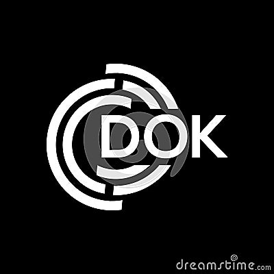 DOK Letter Logo Design On Black Background. DOK Creative Initials ...