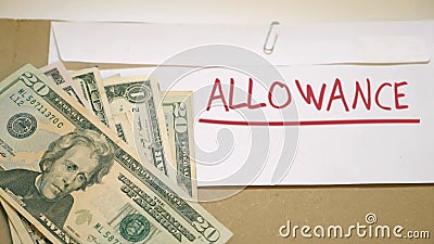Allowance money concept stock footage. Video of envelope - 95387662