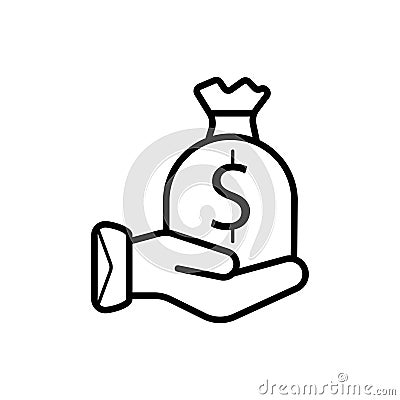 Dollar And Hand Sign Icon Cartoon Vector | CartoonDealer.com #173708687