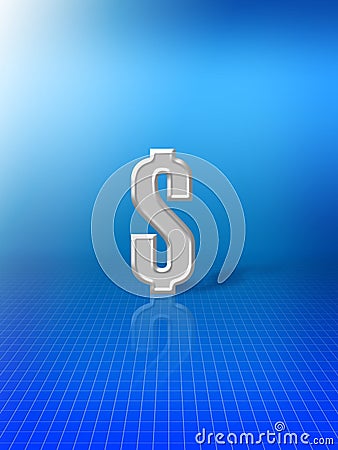 Dollar Sign On Blue Background Royalty Free Stock Photo - Image: 226235