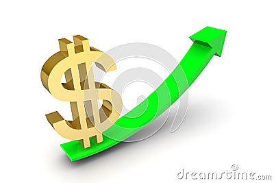 Rising Dollar stock illustration. Illustration of concepts - 9825635