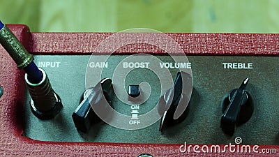 Dolly Across Control Panel on Guitar Amp Stock Footage - Video of ...