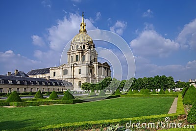 Dome Of Les Invalides - Landmark Attraction In Paris, France Stock ...