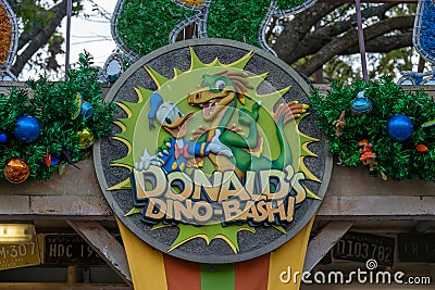 Donalds Dino Bash Sign At Dinoland Disney Animal Kingdom Editorial ...