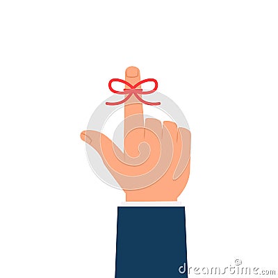 Dont Forget Finger String Icon. Clipart Image Cartoon Vector ...