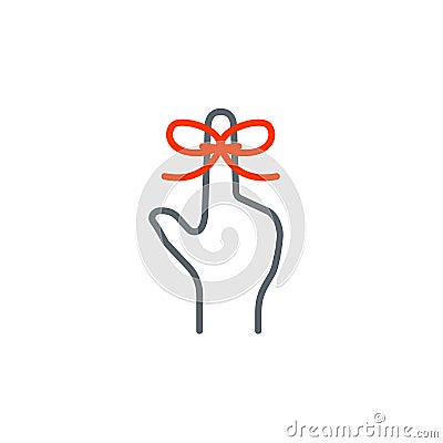Dont Forget Finger String Line Icon. Clipart Image Vector Illustration ...