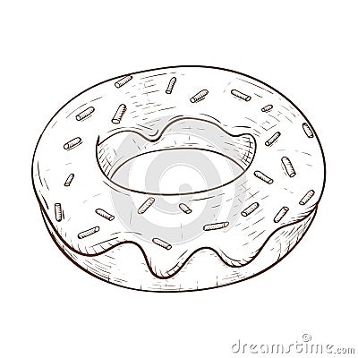 Donut. Outline Drawing Vector Illustration | CartoonDealer.com #113565720