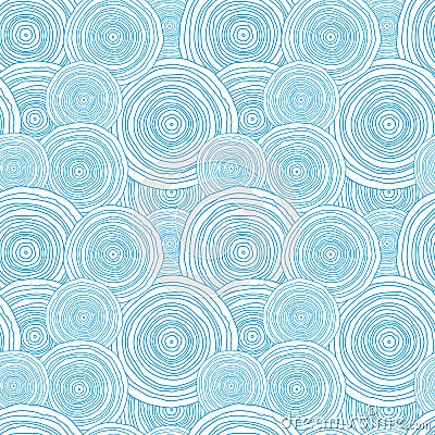 Doodle Circle Water Texture Seamless Pattern Vector Illustration ...