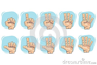 Doodle Hand Number Sign Icons Vector Illustration | CartoonDealer.com ...