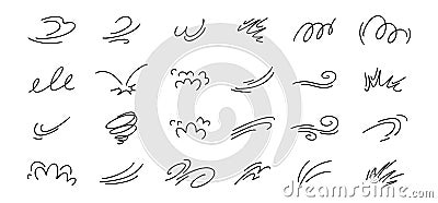 Doodle Line Wind Moving Set. Breath Of The Typhoon. Flat Wind Moves ...