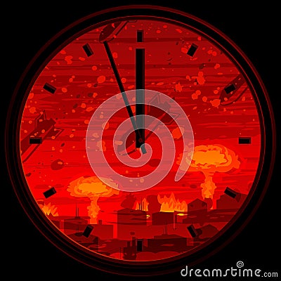 Doomsday Clock Cartoon Vector | CartoonDealer.com #12598389