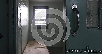 Door closing on jail cell stock video. Video of penitentiary - 199938805