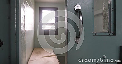 Door opening on jail cell stock video. Video of detention - 199938859