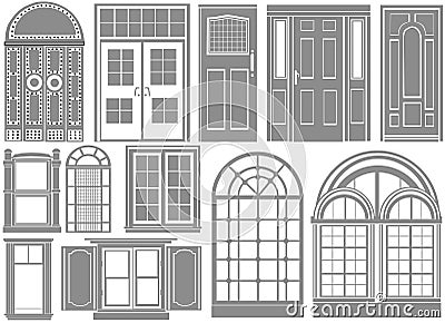 Door And Window Vector Royalty Free Stock Photo - Image: 5241875