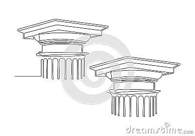 Doric Capital, Classical Greek Architectural Order. Continuous Line ...