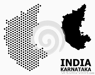 Dot Pattern Map Of Karnataka State Vector Illustration | CartoonDealer ...