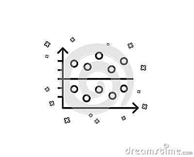 Dot Plot Graph Line Icon. Presentation Chart Sign. Vector ...