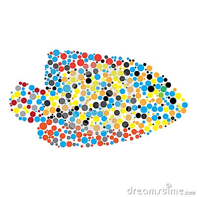 Dotted Fish Silhouette Cartoon Vector | CartoonDealer.com #43932749