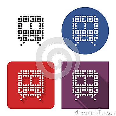 Dotted Icon Of Train In Four Variants Vector Illustration ...