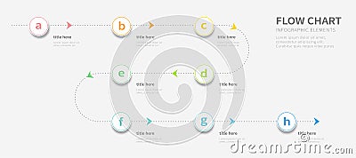 Dotted Line Flow Chart Infographics Vector Illustration | CartoonDealer ...