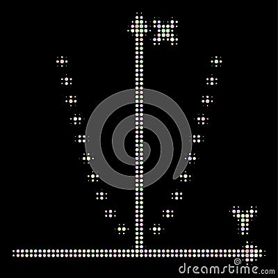 Dotted Parabola Plot Halftone Composition Of Dots Vector Illustration ...