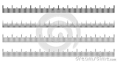 Dotted Ruler Scale Measure Line Sign Vector Illustration. Dashed Ruler ...