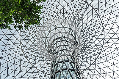 Double Curve Funnel Shaped Architectural Glass Steel Structure Skylight ...