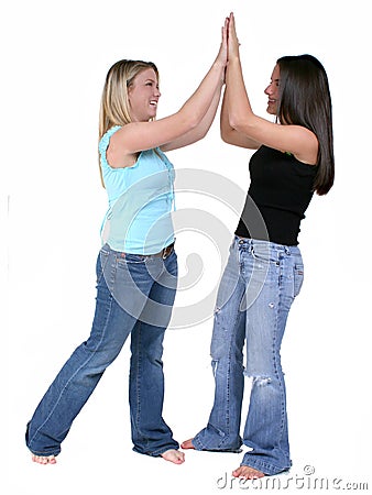 Double High Five Over White Royalty-Free Stock Image | CartoonDealer ...