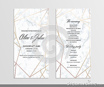 Double-sided Wedding Program Template Vector Illustration ...