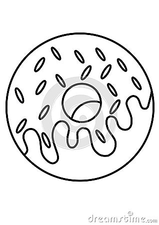 Doughnut Coloring Pages For Kindergarten School Kids Book Publishing ...