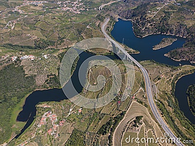 Douro Valley, Hydrographic Basin Of The Varosa Dam Royalty-Free Stock ...
