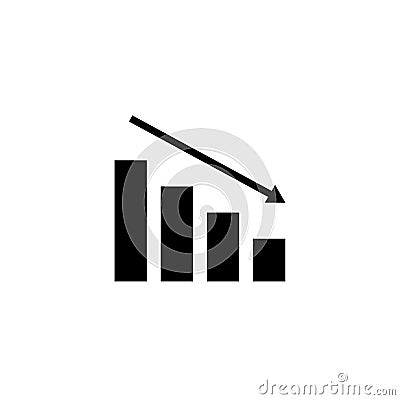 Down Graph Chart Arrow Drop Icon Decrease Downward Vector Market