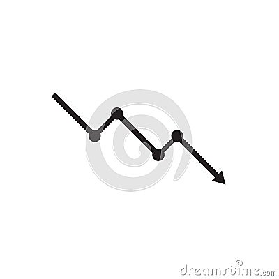 Down Graph Chart Arrow Drop Icon. Decrease Downward Vector Market Decrease Down Trend ...