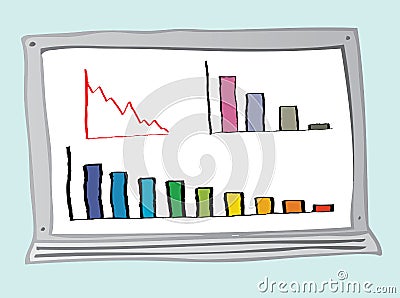 Down Trend Charts Cartoon Vector | CartoonDealer.com #6772619