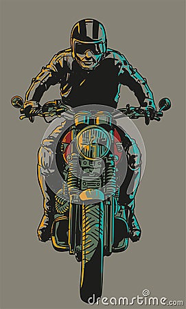 Front Rider Custom Motorcycle Colour Cartoon Vector | CartoonDealer.com ...