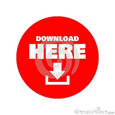 Download Here Button Stylist Text Rounded Rectangular Shape With ...