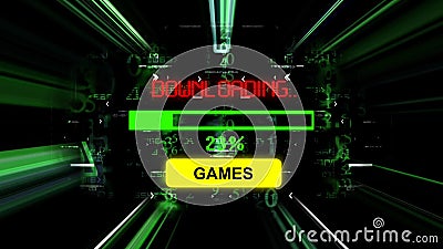 Downloading Games Progress Bar on the Screen Stock Video - Video of ...