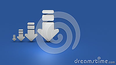 Downward Arrows That Gradually Increase In Size. Abstract Concept ...